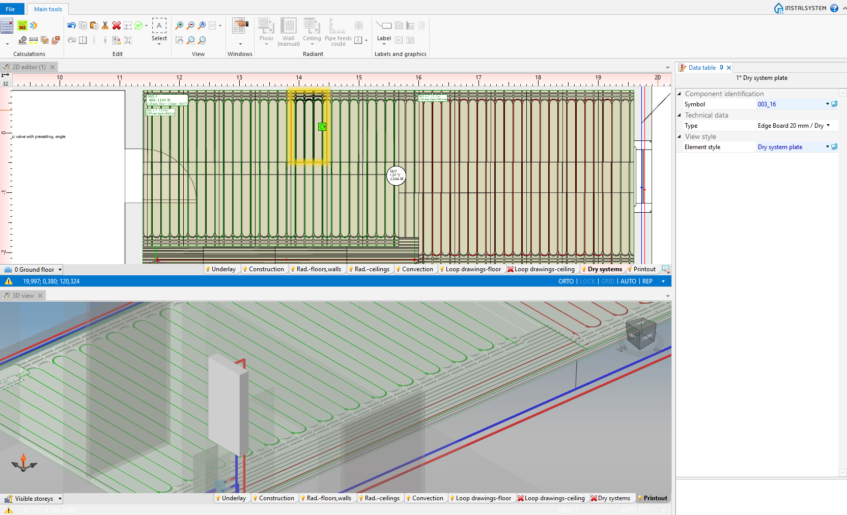 Inserting plates in dry floor heating system - HelpSystem