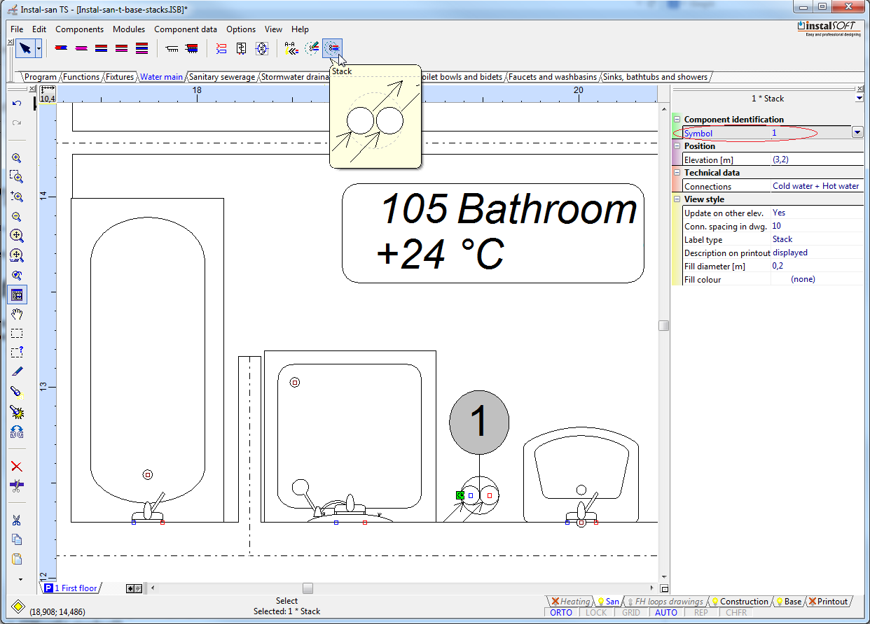 Design of water installation - basics - HelpSystem