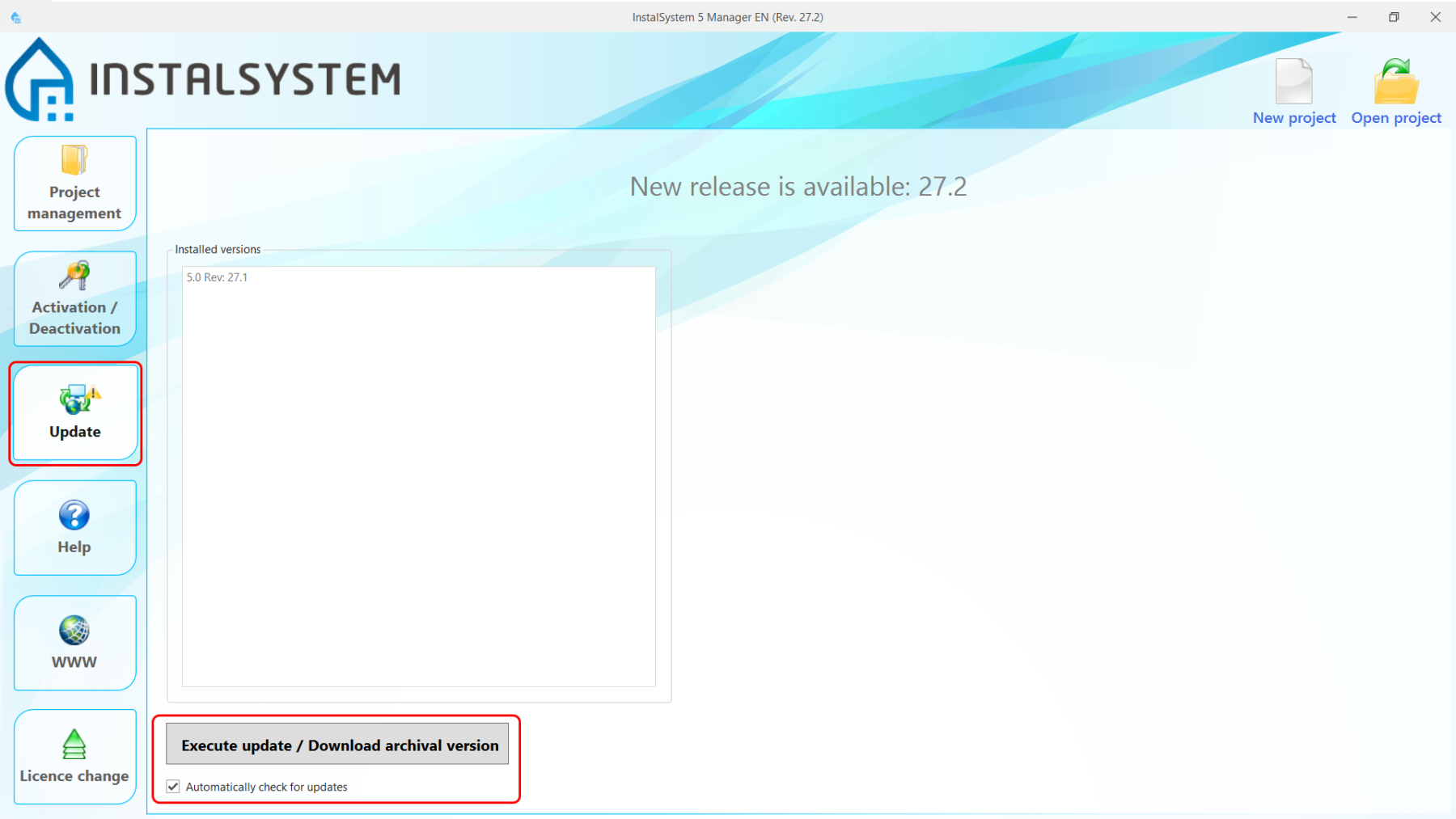 Installation, activation and update InstalSystem 5 package - HelpSystem