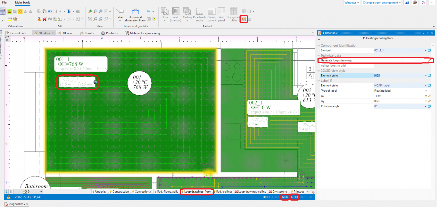 Appending drawings with radiant system loops - HelpSystem