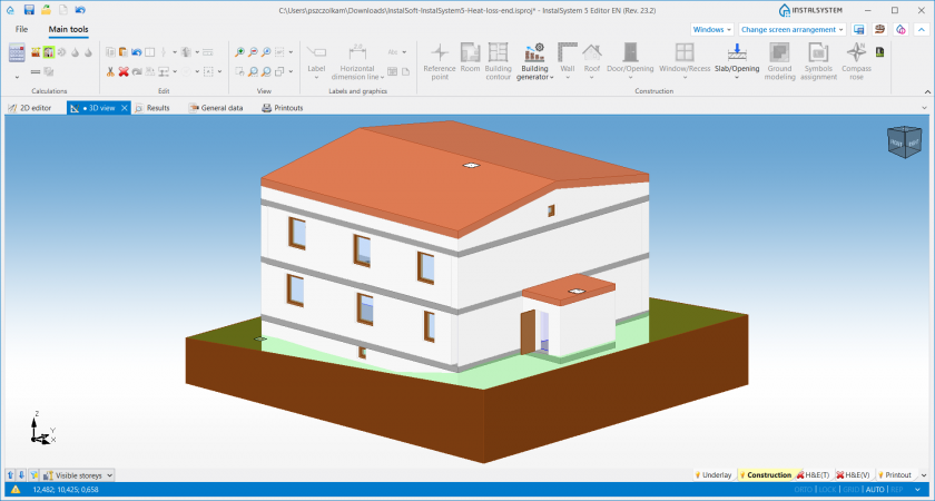 Design heat load in residental building (example for the lesson ...