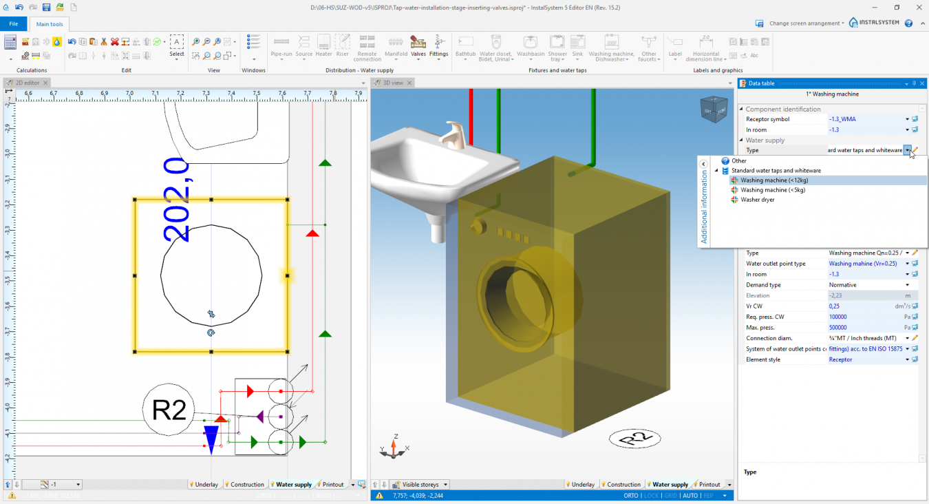 Designing of water supply system installation - HelpSystem