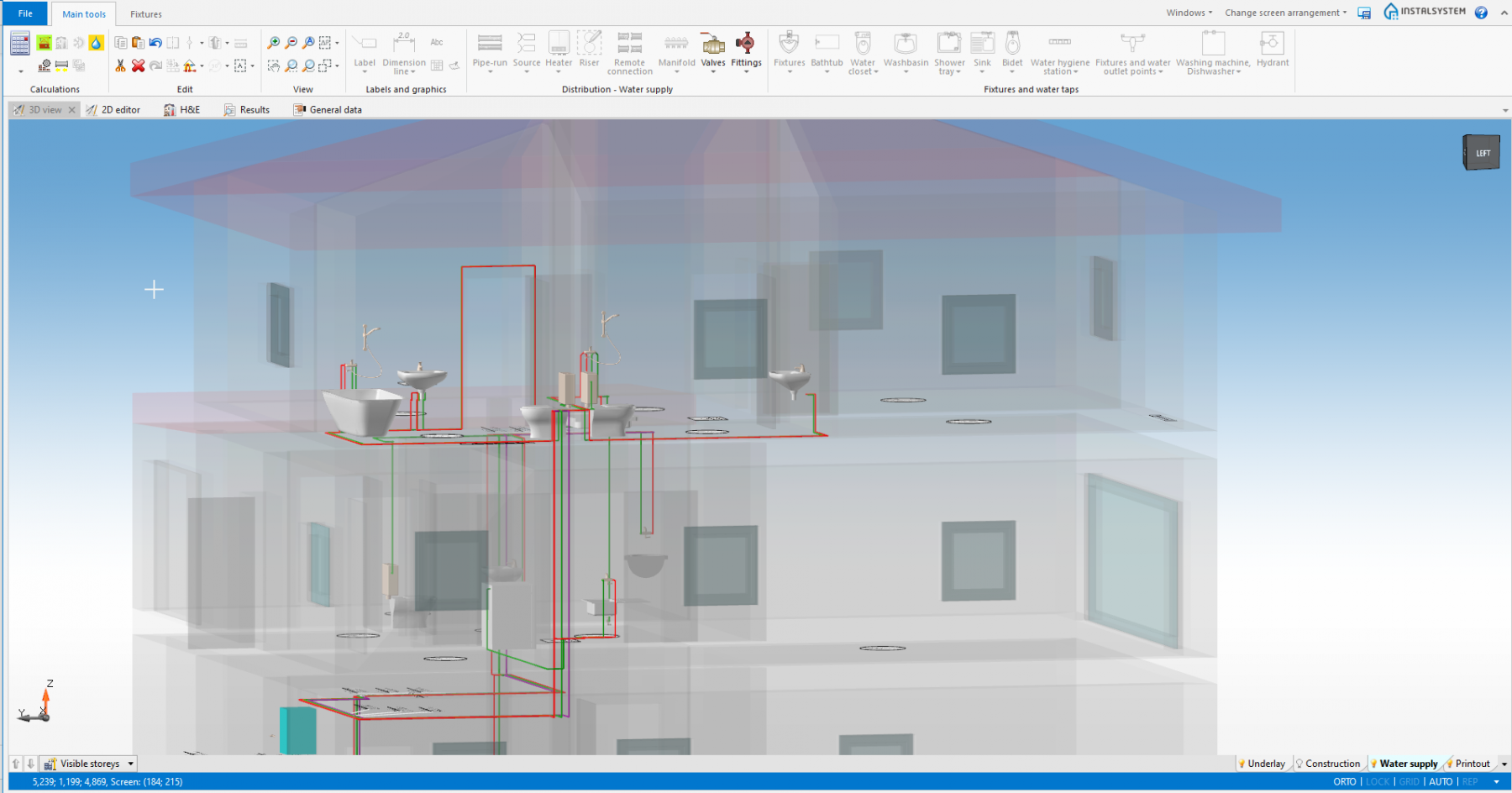 Designing sanitary system loop installations - HelpSystem