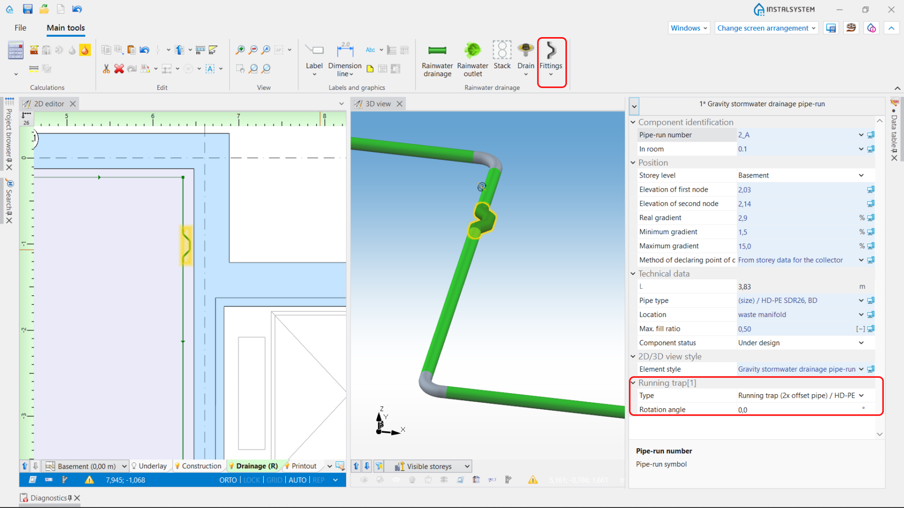 Designing rainwater drainage installations - HelpSystem